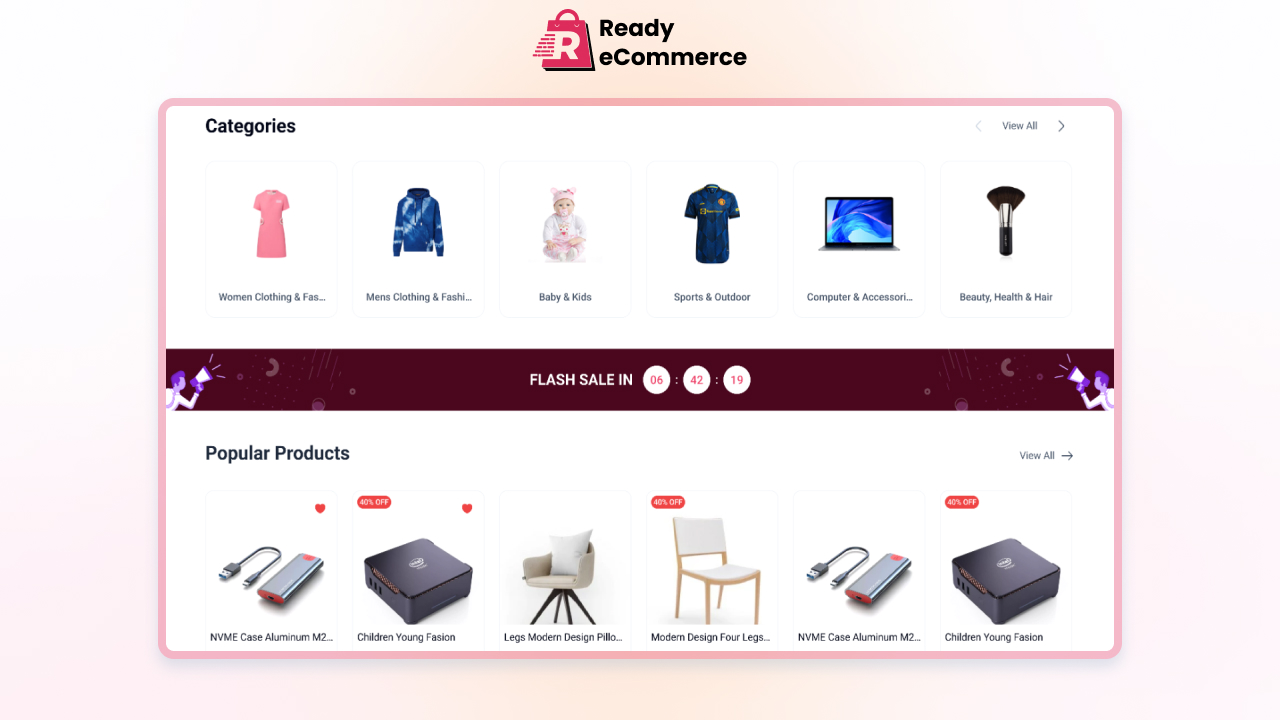 Ready Ecommerce Complete Multi Vendor Ecommerce Mobile App Customer Website With Store Pos By